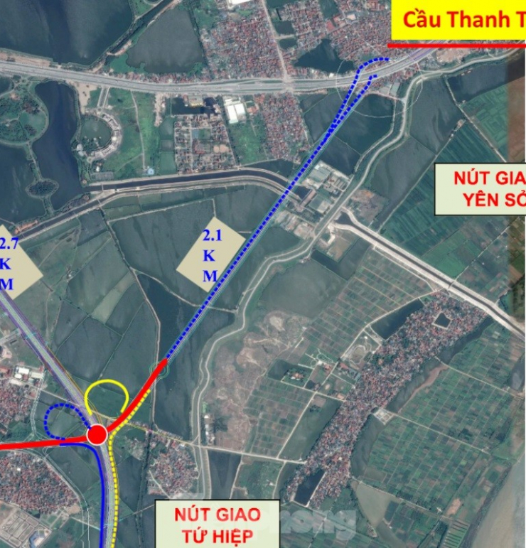 Hình ảnh thiết kế nút giao 3.200 tỷ đồng "xóa" ùn tắc cửa ngõ nam Hà Nội