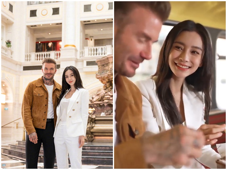David Beckham làm việc với mỹ nhân xứ Trung Angelababy, lộ dấu vết già nua