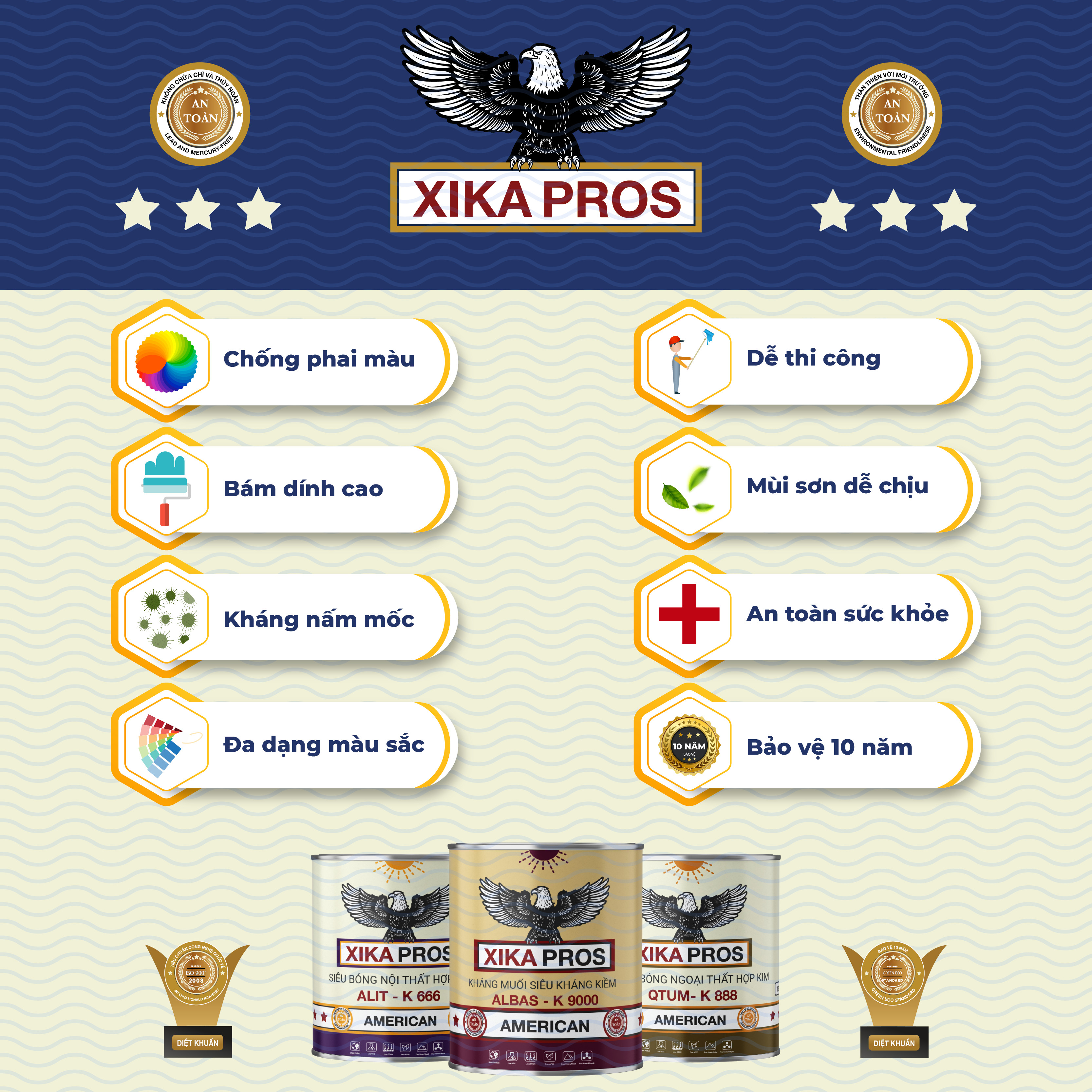 Sơn Xika Pros Hoa Kỳ - vinh dự đạt danh hiệu Top 10 thương hiệu, nhãn ...