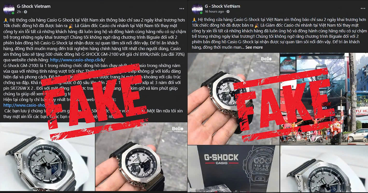 Cảnh báo tránh mua đồng hồ Casio G-Shock giả, hàng nhái, kém chất lượng